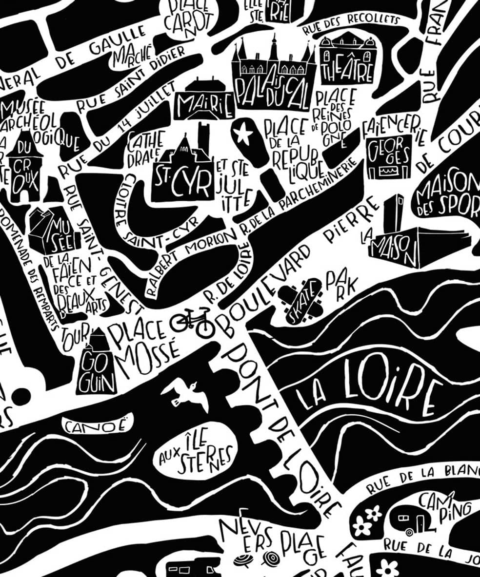 AFFICHE du Plan de Ville de NEVERS. Posters & cadeaux uniques. – TOKIKO ...