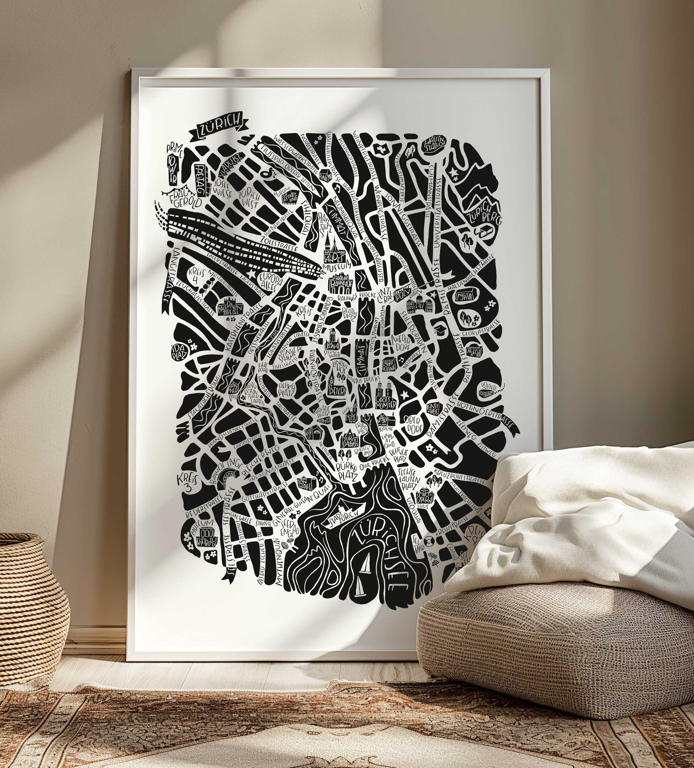 POSTER "Zurich" – TOKIKO : L'Art du Plan